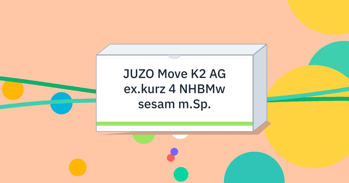 Symbolbild: Packung mit der Aufschrift JUZO Move K2 AG ex.kurz 4 NHBMw sesam m.Sp. (PZN 18531519) – Verfügbarkeit und Bezug in Apotheken in Frankfurt am Main