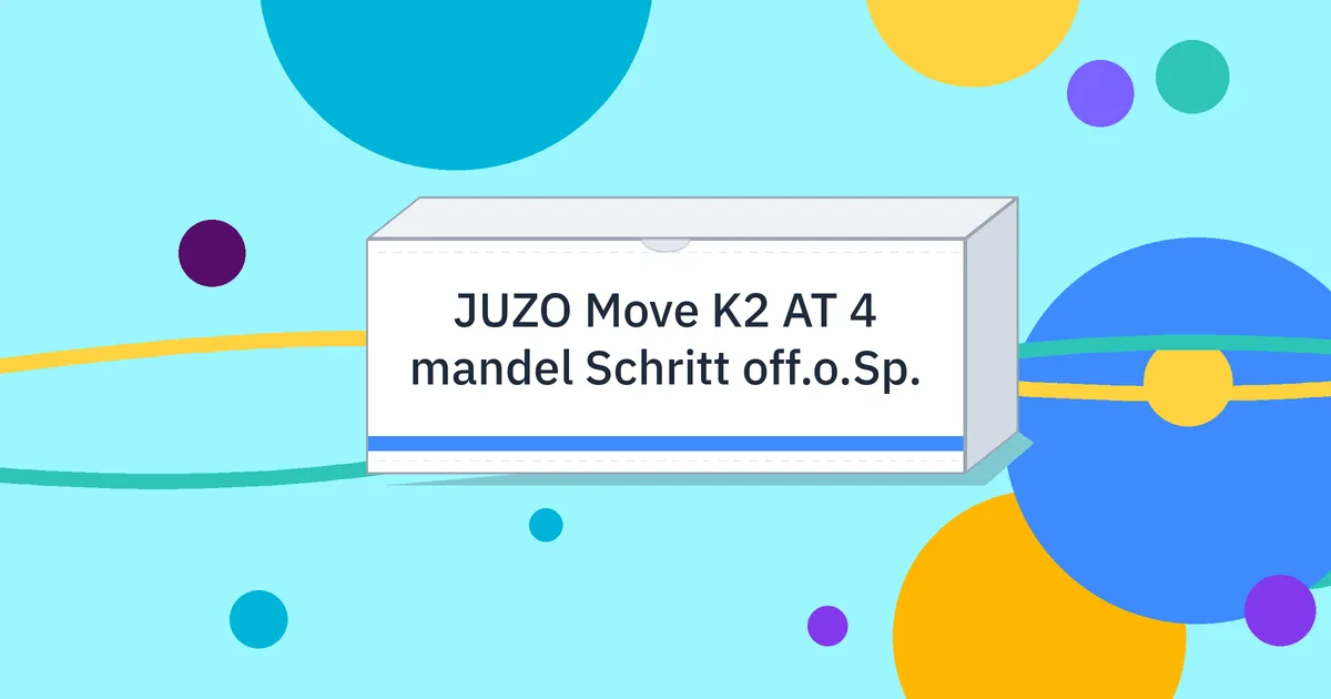 Symbolbild: Packung mit der Aufschrift JUZO Move K2 AT 4 mandel Schritt off.o.Sp. (PZN 20669886) – Verfügbarkeit und Bezug in Apotheken in Frankfurt am Main
