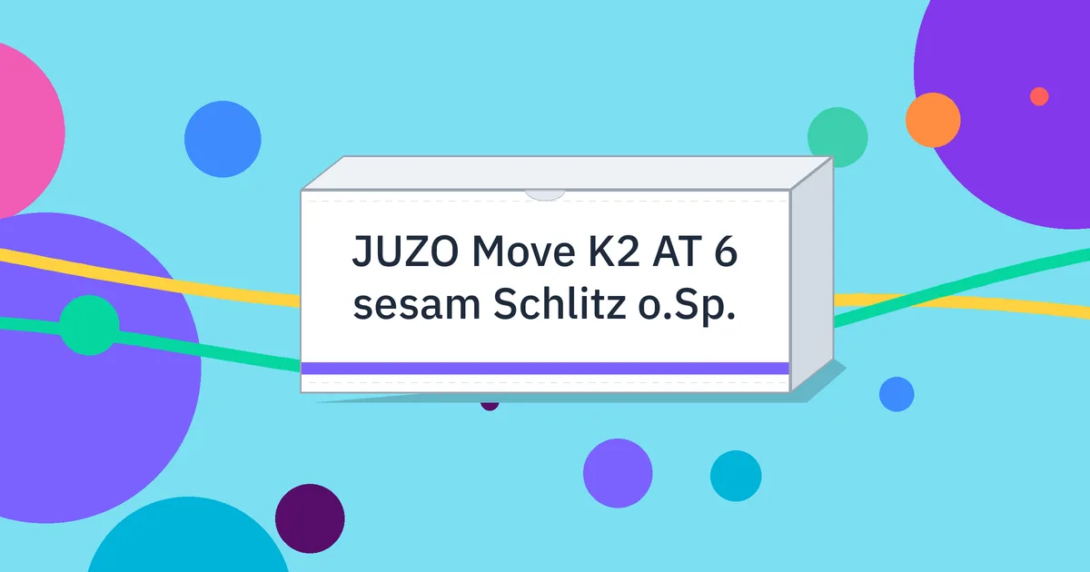 Symbolbild: Packung mit der Aufschrift JUZO Move K2 AT 6 sesam Schlitz o.Sp. (PZN 20670263) – Verfügbarkeit und Bezug in Apotheken in Frankfurt am Main