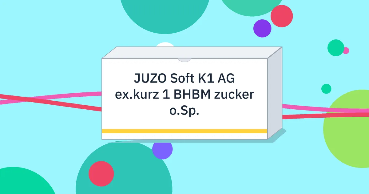 Symbolbild: Packung mit der Aufschrift JUZO Soft K1 AG ex.kurz 1 BHBM zucker o.Sp. (PZN 14858011) – Verfügbarkeit und Bezug in Apotheken in Frankfurt am Main