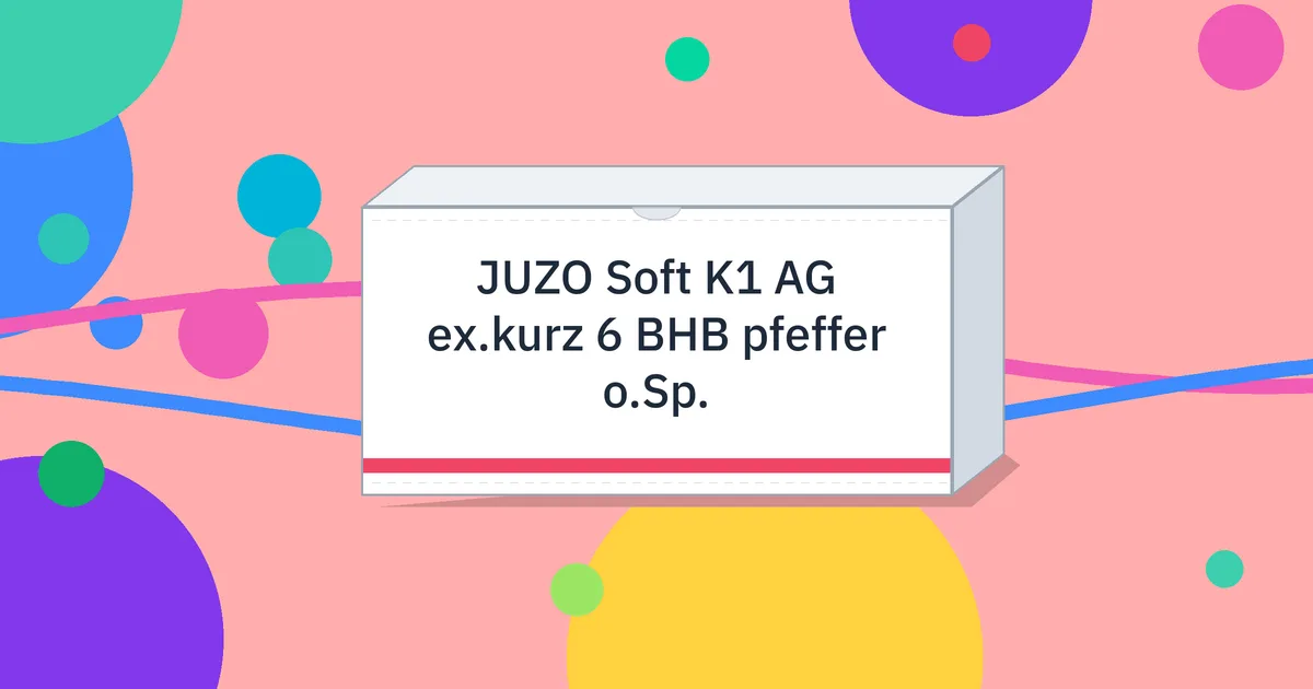 Symbolbild: Packung mit der Aufschrift JUZO Soft K1 AG ex.kurz 6 BHB pfeffer o.Sp. (PZN 14824035) – Verfügbarkeit und Bezug in Apotheken in Frankfurt am Main