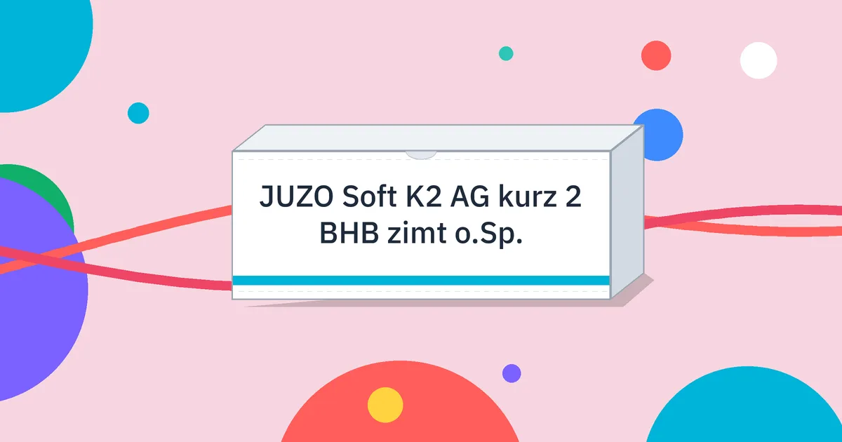 Symbolbild: Packung mit der Aufschrift JUZO Soft K2 AG kurz 2 BHB zimt o.Sp. (PZN 14826666) – Verfügbarkeit und Bezug in Apotheken in Frankfurt am Main
