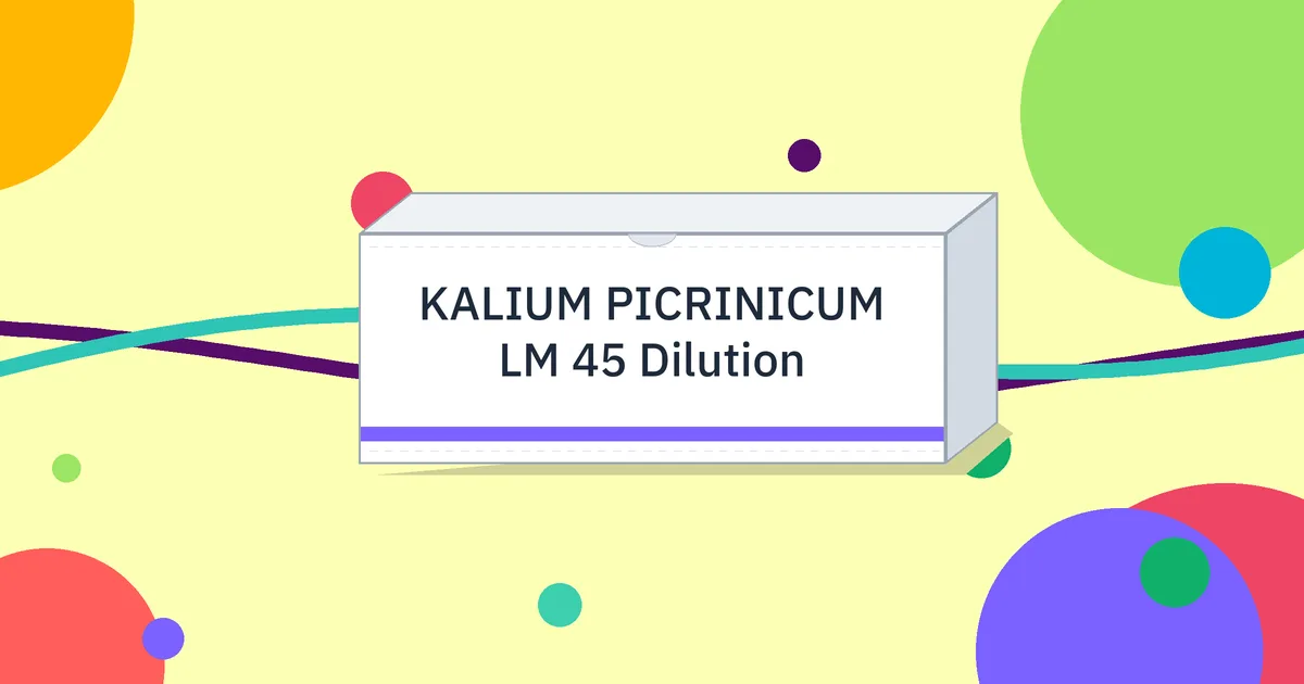 Symbolbild: Packung mit der Aufschrift KALIUM PICRINICUM LM 45 Dilution (PZN 12925246) – Verfügbarkeit und Bezug in Apotheken in Frankfurt am Main