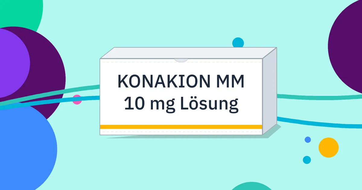Symbolbild: Packung mit der Aufschrift KONAKION MM 10 mg Lösung (PZN 19107628) – Verfügbarkeit und Bezug in Apotheken in Frankfurt am Main