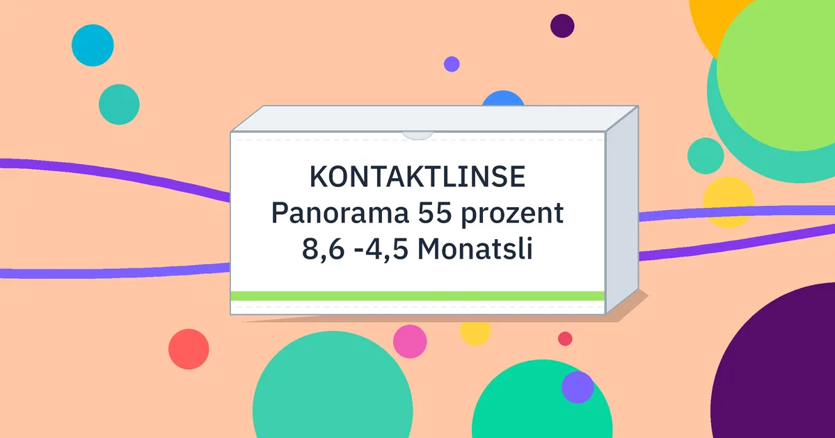 Symbolbild: Packung mit der Aufschrift KONTAKTLINSE Panorama 55 prozent 8,6 -4,5 Monatsli (PZN 00817770) – Verfügbarkeit und Bezug in Apotheken in Frankfurt am Main
