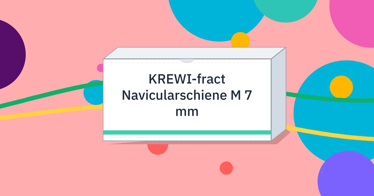 Symbolbild: Packung mit der Aufschrift KREWI-fract Navicularschiene M 7 mm (PZN 17300717) – Verfügbarkeit und Bezug in Apotheken in Frankfurt am Main