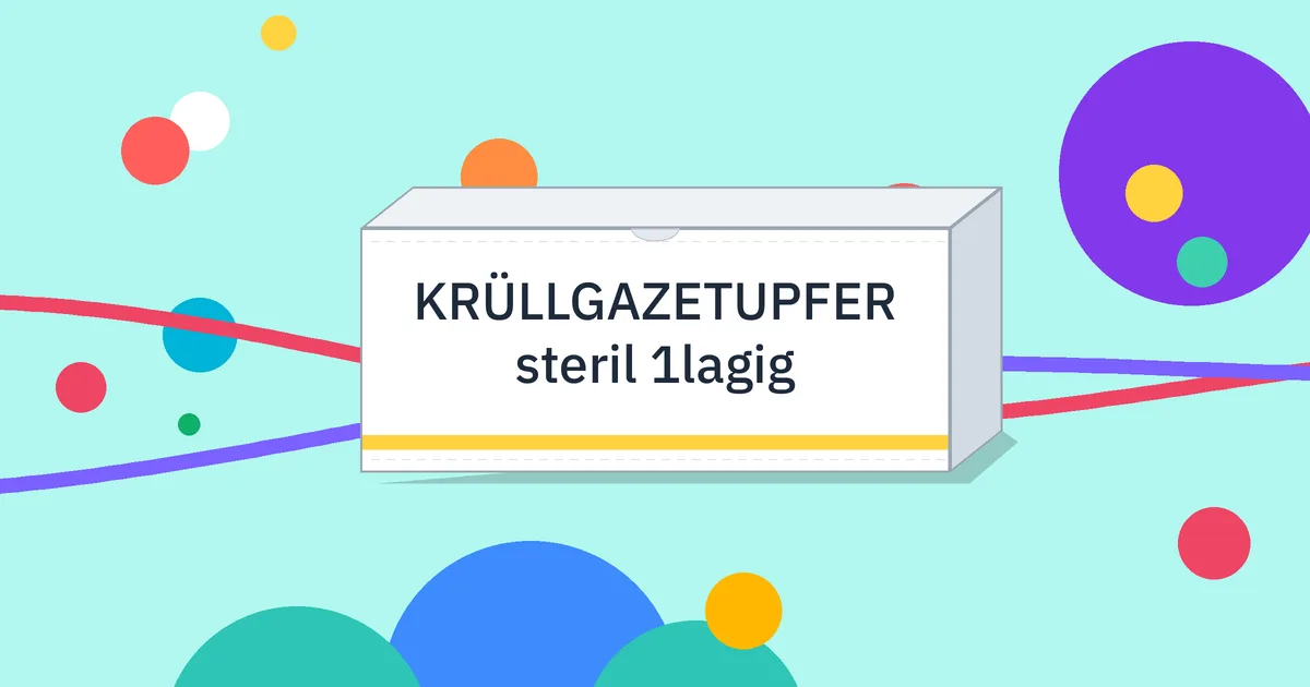 Symbolbild: Packung mit der Aufschrift KRÜLLGAZETUPFER steril 1lagig (PZN 07098887) – Verfügbarkeit und Bezug in Apotheken in Frankfurt am Main