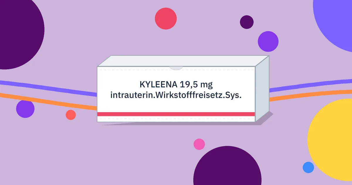 Symbolbild: Packung mit der Aufschrift KYLEENA 19,5 mg intrauterin.Wirkstofffreisetz.Sys. (PZN 15250300) – Verfügbarkeit und Bezug in Apotheken in Frankfurt am Main