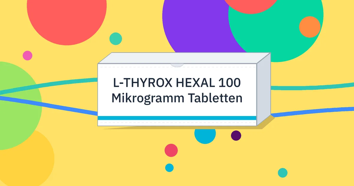 Symbolbild: Packung mit der Aufschrift L-THYROX HEXAL 100 Mikrogramm Tabletten (PZN 00811744) – Verfügbarkeit und Bezug in Apotheken in Frankfurt am Main