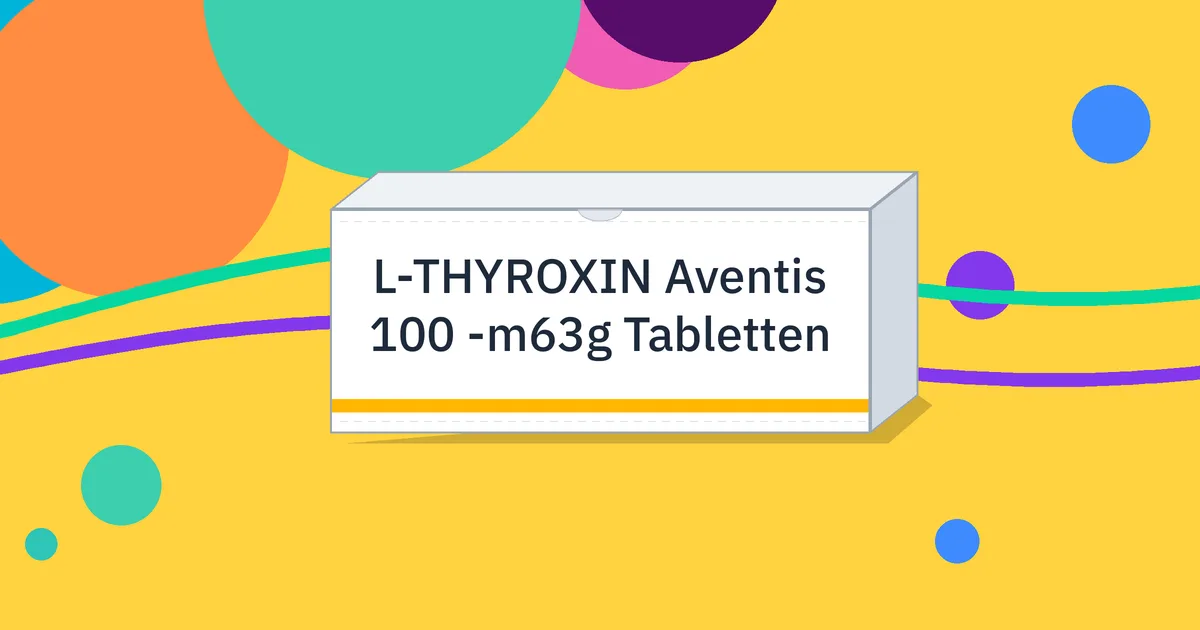 Symbolbild: Packung mit der Aufschrift L-THYROXIN Aventis 100 -m63g Tabletten (PZN 12727121) – Verfügbarkeit und Bezug in Apotheken in Frankfurt am Main