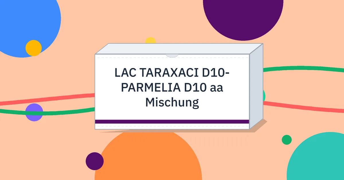 Symbolbild: Packung mit der Aufschrift LAC TARAXACI D10- PARMELIA D10 aa Mischung (PZN 09198541) – Verfügbarkeit und Bezug in Apotheken in Frankfurt am Main