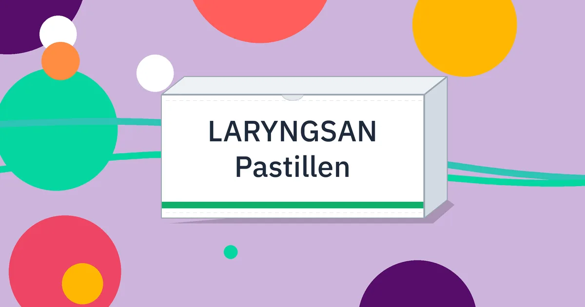 Symbolbild: Packung mit der Aufschrift LARYNGSAN Pastillen (PZN 02180242) – Verfügbarkeit und Bezug in Apotheken in Frankfurt am Main