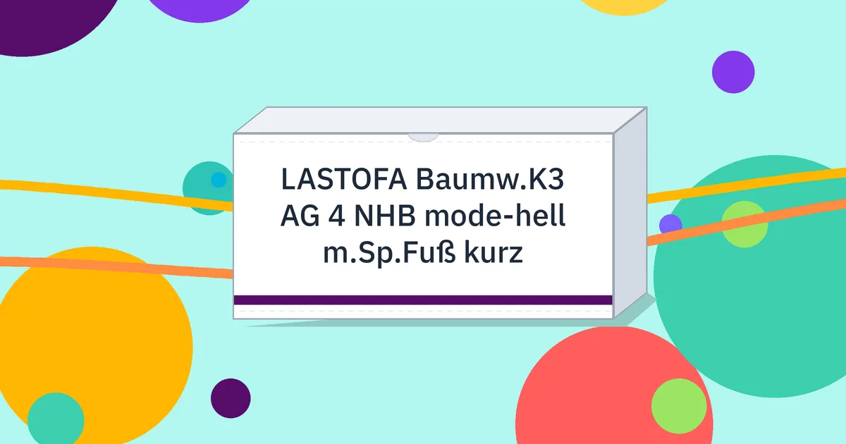 Symbolbild: Packung mit der Aufschrift LASTOFA Baumw.K3 AG 4 NHB mode-hell m.Sp.Fuß kurz (PZN 01954581) – Verfügbarkeit und Bezug in Apotheken in Frankfurt am Main