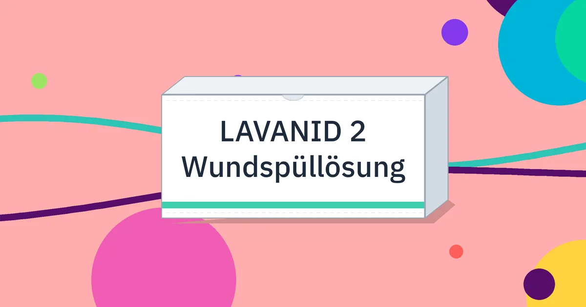 Symbolbild: Packung mit der Aufschrift LAVANID 2 Wundspüllösung (PZN 19491704) – Verfügbarkeit und Bezug in Apotheken in Frankfurt am Main