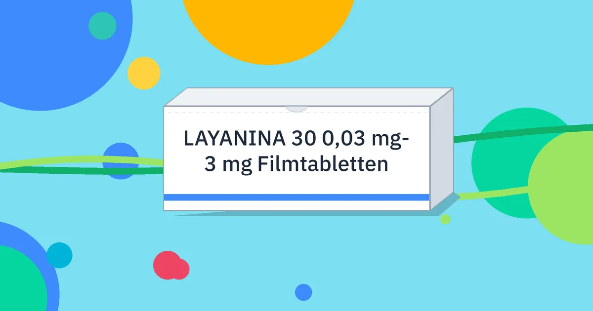 Symbolbild: Packung mit der Aufschrift LAYANINA 30 0,03 mg-3 mg Filmtabletten (PZN 11857028) – Verfügbarkeit und Bezug in Apotheken in Frankfurt am Main