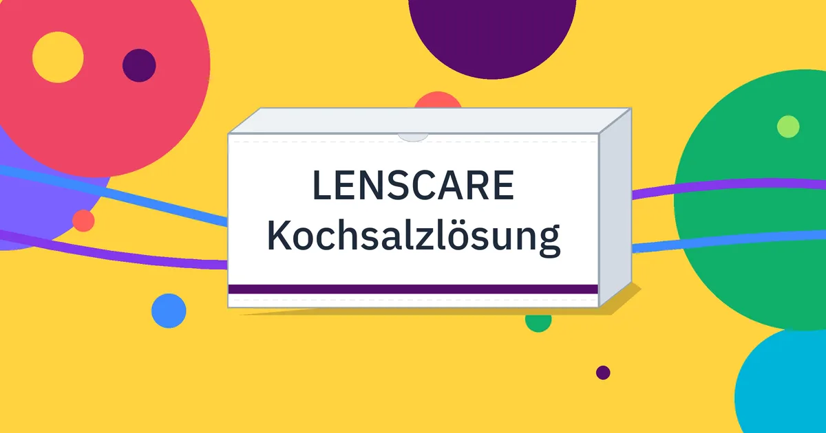 Symbolbild: Packung mit der Aufschrift LENSCARE Kochsalzlösung (PZN 16757113) – Verfügbarkeit und Bezug in Apotheken in Frankfurt am Main