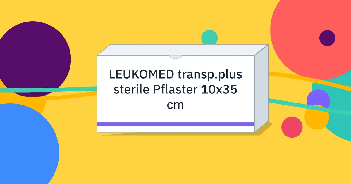 Symbolbild: Packung mit der Aufschrift LEUKOMED transp.plus sterile Pflaster 10x35 cm (PZN 16002219) – Verfügbarkeit und Bezug in Apotheken in Frankfurt am Main