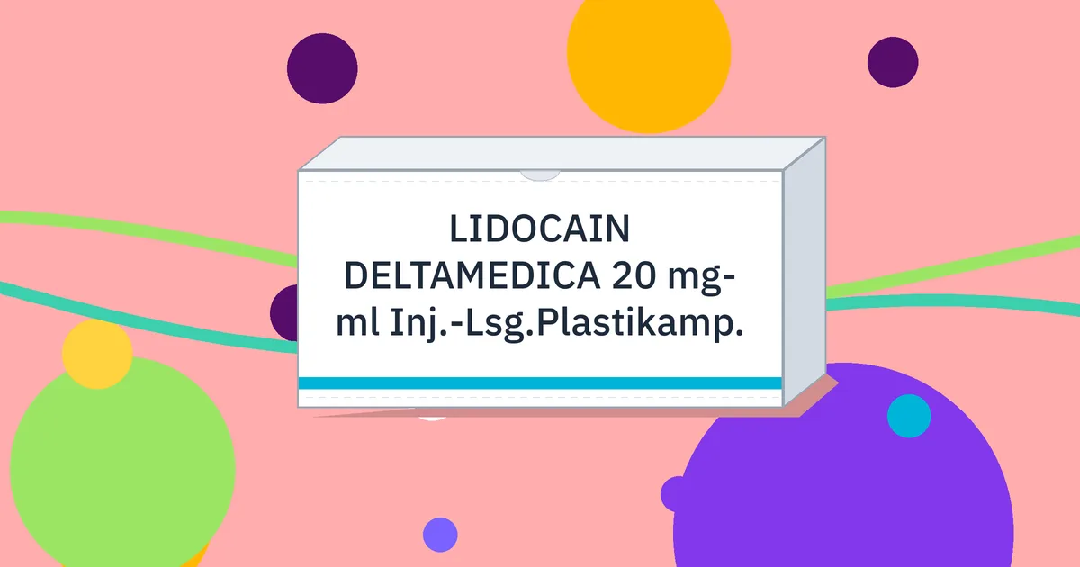 Symbolbild: Packung mit der Aufschrift LIDOCAIN DELTAMEDICA 20 mg-ml Inj.-Lsg.Plastikamp. (PZN 16587467) – Verfügbarkeit und Bezug in Apotheken in Frankfurt am Main