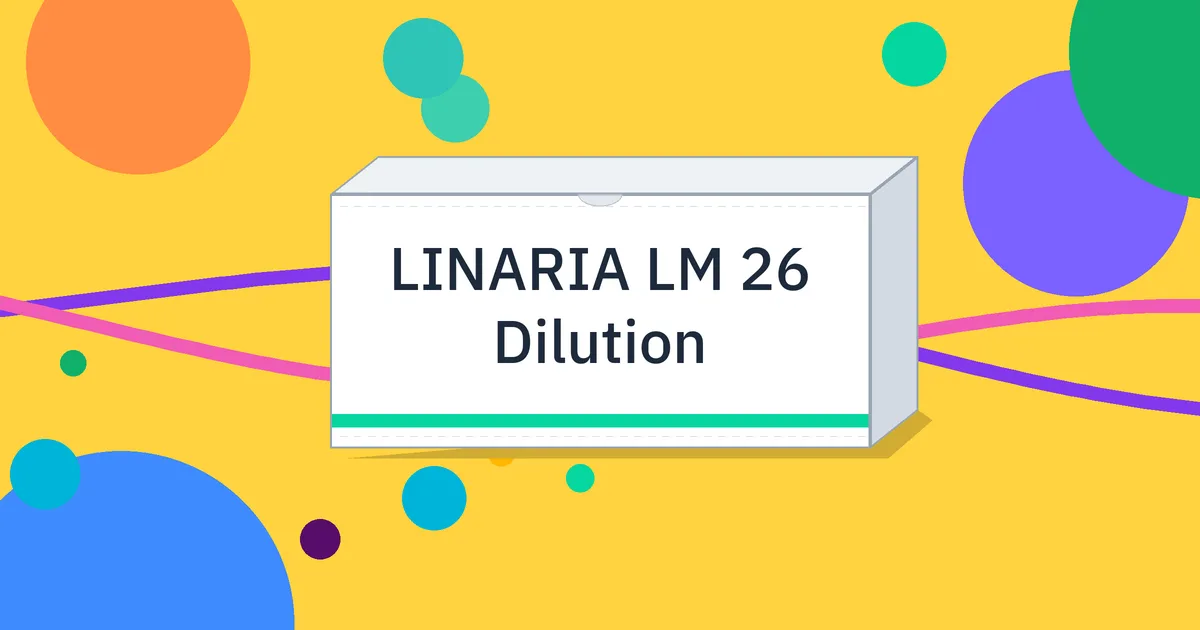 Symbolbild: Packung mit der Aufschrift LINARIA LM 26 Dilution (PZN 13529334) – Verfügbarkeit und Bezug in Apotheken in Frankfurt am Main