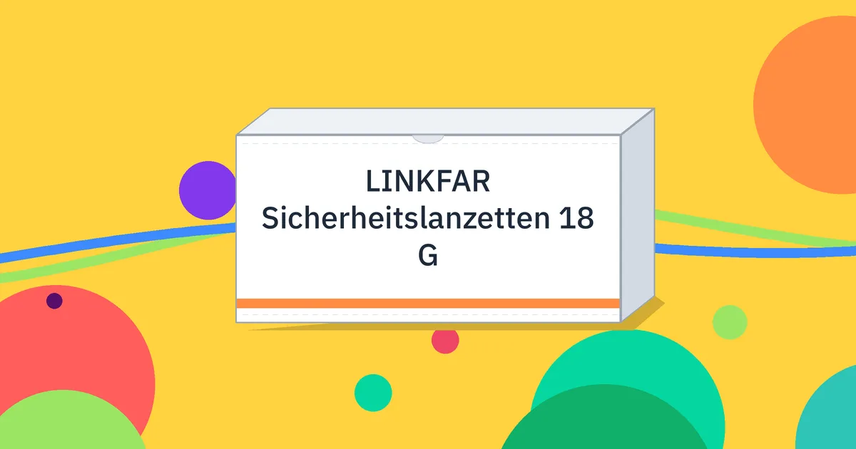 Symbolbild: Packung mit der Aufschrift LINKFAR Sicherheitslanzetten 18 G (PZN 19124733) – Verfügbarkeit und Bezug in Apotheken in Frankfurt am Main