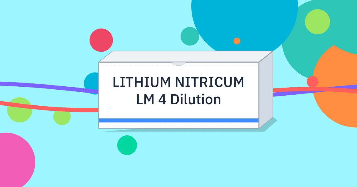 Symbolbild: Packung mit der Aufschrift LITHIUM NITRICUM LM 4 Dilution (PZN 12932370) – Verfügbarkeit und Bezug in Apotheken in Frankfurt am Main