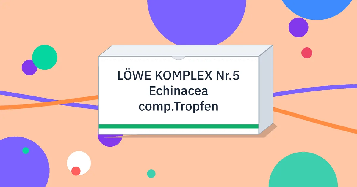 Symbolbild: Packung mit der Aufschrift LÖWE KOMPLEX Nr.5 Echinacea comp.Tropfen (PZN 01036230) – Verfügbarkeit und Bezug in Apotheken in Frankfurt am Main