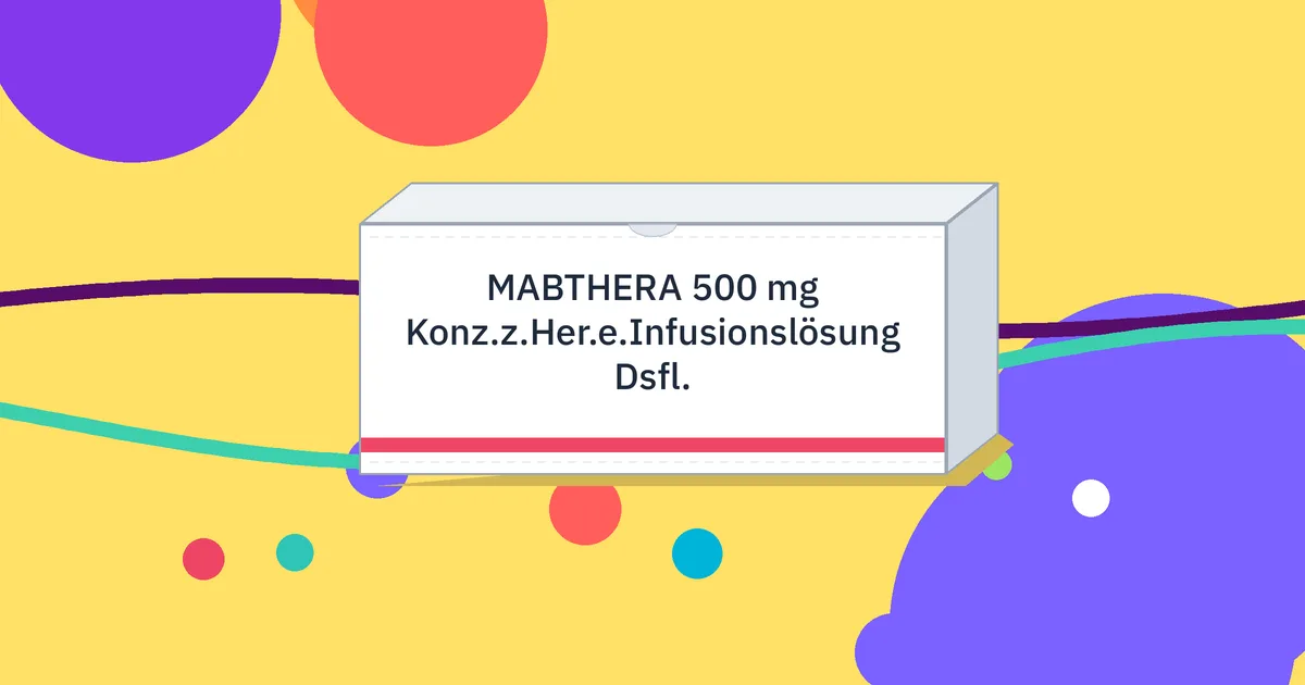 Symbolbild: Packung mit der Aufschrift MABTHERA 500 mg Konz.z.Her.e.Infusionslösung Dsfl. (PZN 06400462) – Verfügbarkeit und Bezug in Apotheken in Frankfurt am Main