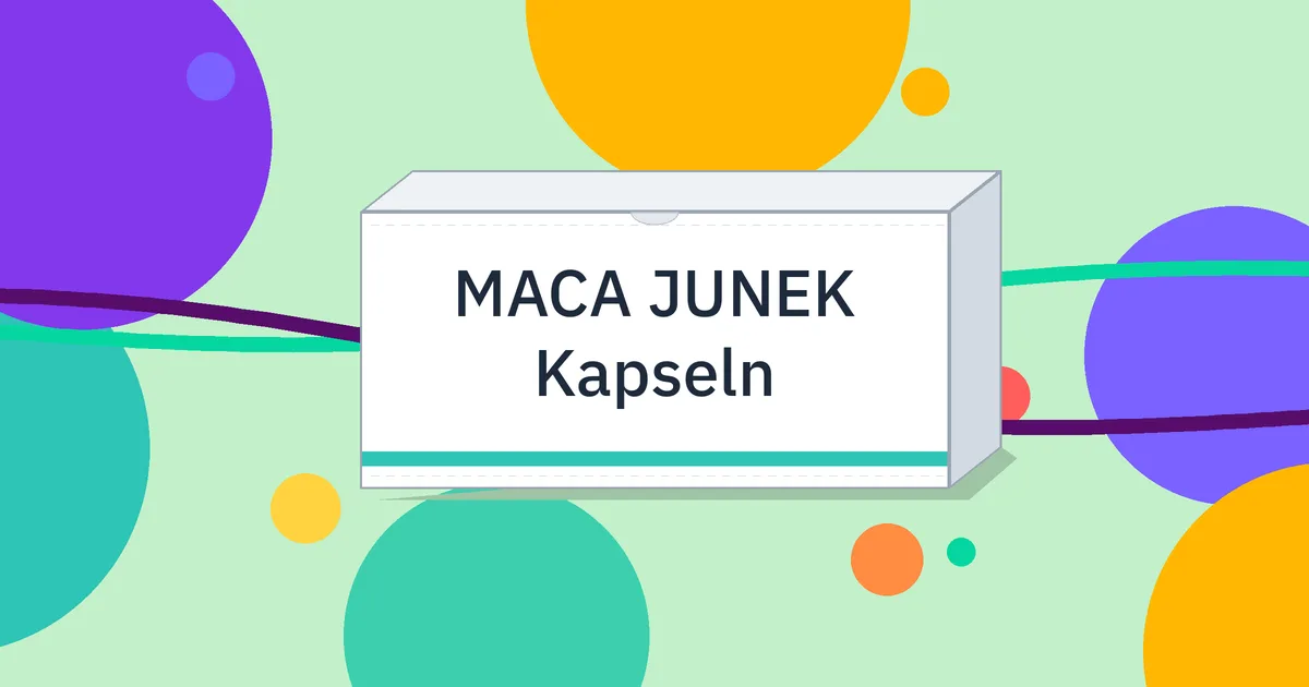 Symbolbild: Packung mit der Aufschrift MACA JUNEK Kapseln (PZN 10396708) – Verfügbarkeit und Bezug in Apotheken in Frankfurt am Main