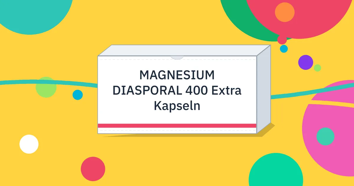 Symbolbild: Packung mit der Aufschrift MAGNESIUM DIASPORAL 400 Extra Kapseln (PZN 10192584) – Verfügbarkeit und Bezug in Apotheken in Frankfurt am Main
