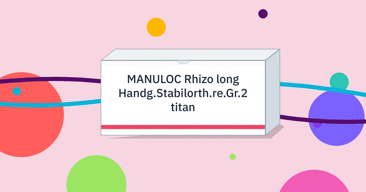 Symbolbild: Packung mit der Aufschrift MANULOC Rhizo long Handg.Stabilorth.re.Gr.2 titan (PZN 11028355) – Verfügbarkeit und Bezug in Apotheken in Frankfurt am Main