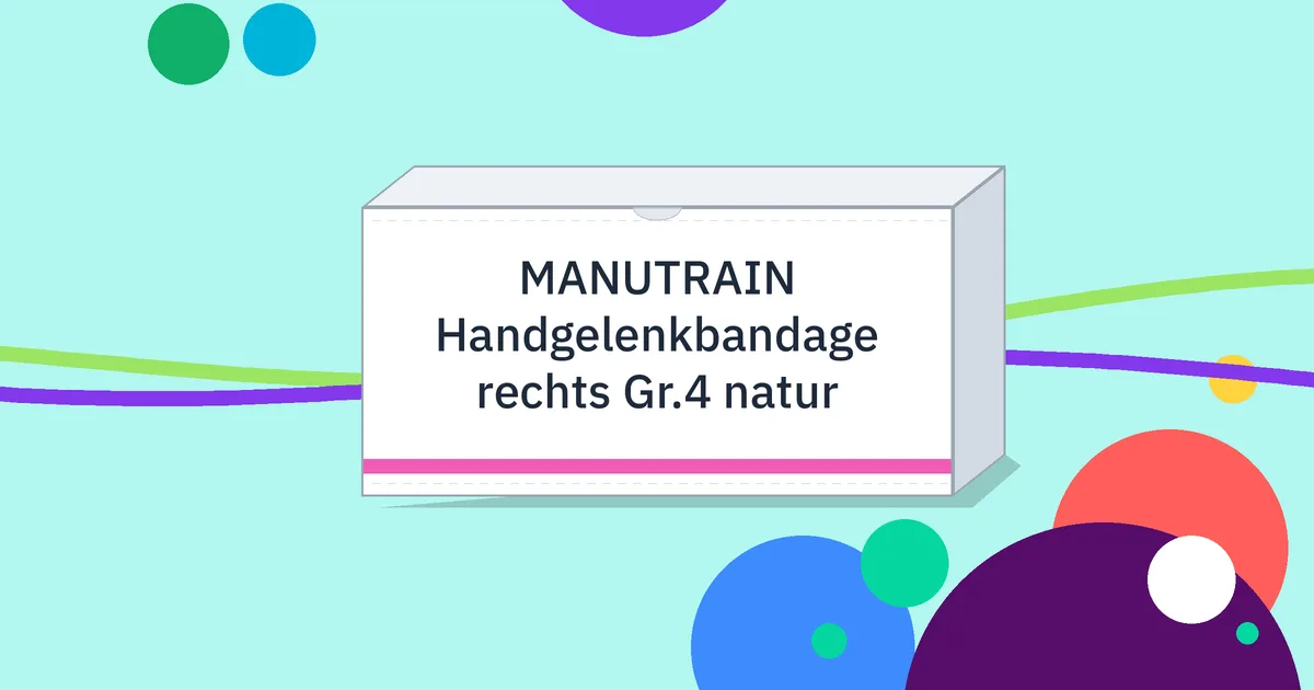 Symbolbild: Packung mit der Aufschrift MANUTRAIN Handgelenkbandage rechts Gr.4 natur (PZN 01285594) – Verfügbarkeit und Bezug in Apotheken in Frankfurt am Main