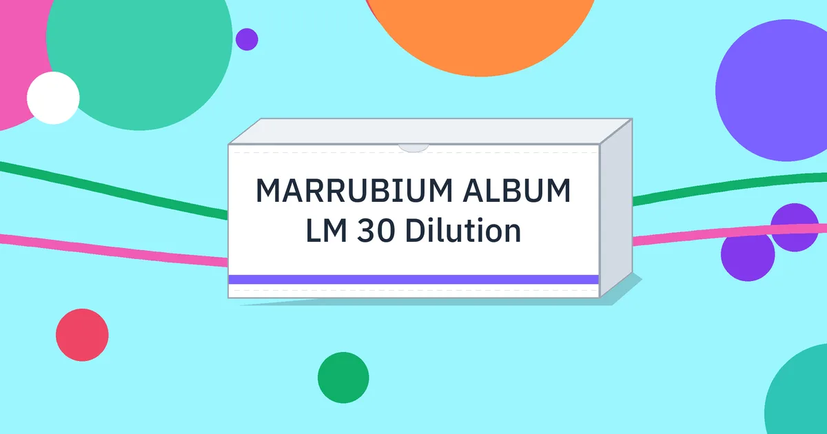 Symbolbild: Packung mit der Aufschrift MARRUBIUM ALBUM LM 30 Dilution (PZN 13602120) – Verfügbarkeit und Bezug in Apotheken in Frankfurt am Main