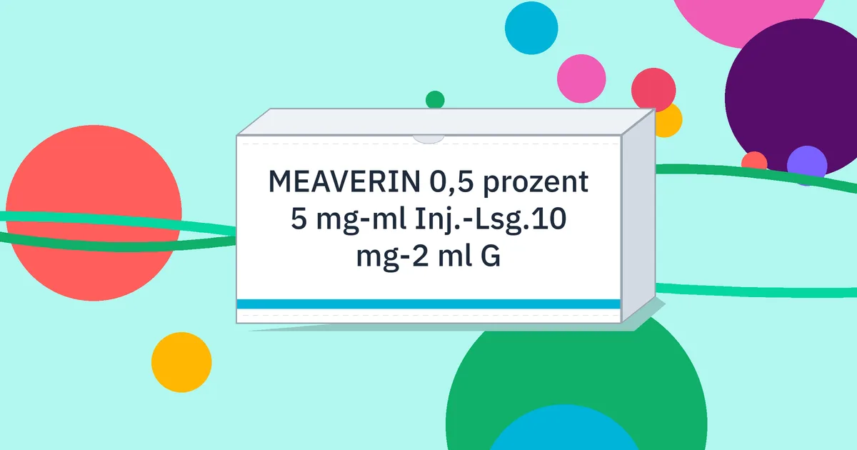 Symbolbild: Packung mit der Aufschrift MEAVERIN 0,5 prozent 5 mg-ml Inj.-Lsg.10 mg-2 ml G (PZN 11356119) – Verfügbarkeit und Bezug in Apotheken in Frankfurt am Main