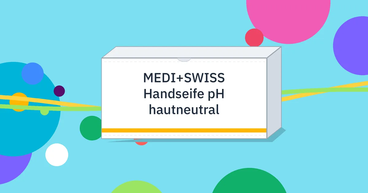Symbolbild: Packung mit der Aufschrift MEDI+SWISS Handseife pH hautneutral (PZN 16907156) – Verfügbarkeit und Bezug in Apotheken in Frankfurt am Main