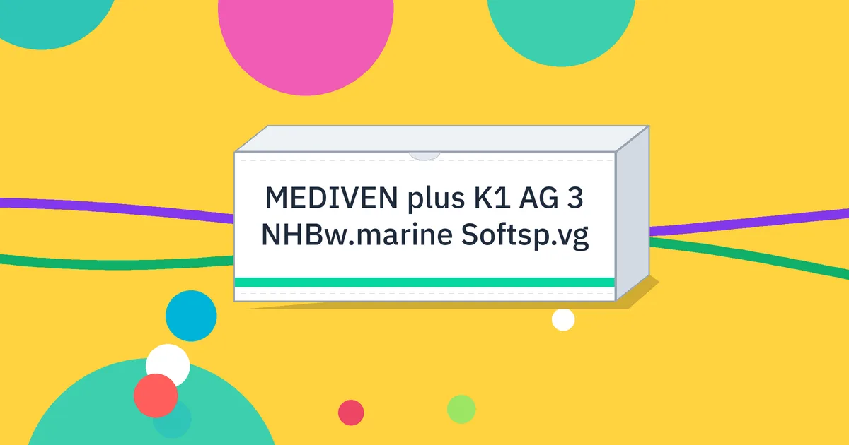 Symbolbild: Packung mit der Aufschrift MEDIVEN plus K1 AG 3 NHBw.marine Softsp.vg (PZN 15924425) – Verfügbarkeit und Bezug in Apotheken in Frankfurt am Main
