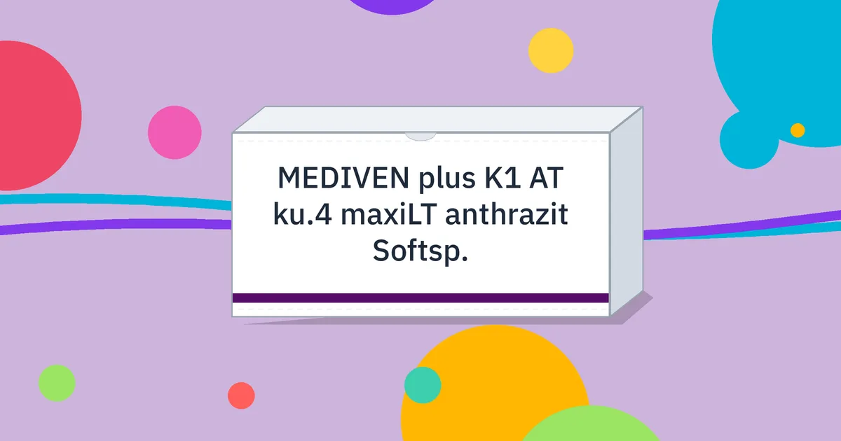 Symbolbild: Packung mit der Aufschrift MEDIVEN plus K1 AT ku.4 maxiLT anthrazit Softsp. (PZN 15068920) – Verfügbarkeit und Bezug in Apotheken in Frankfurt am Main