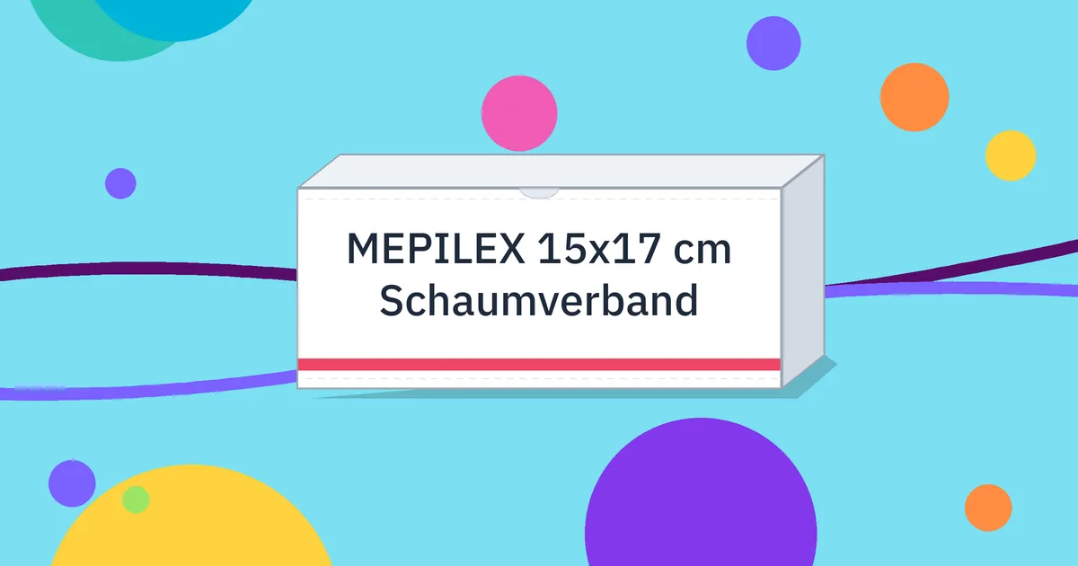 Symbolbild: Packung mit der Aufschrift MEPILEX 15x17 cm Schaumverband (PZN 17605782) – Verfügbarkeit und Bezug in Apotheken in Frankfurt am Main