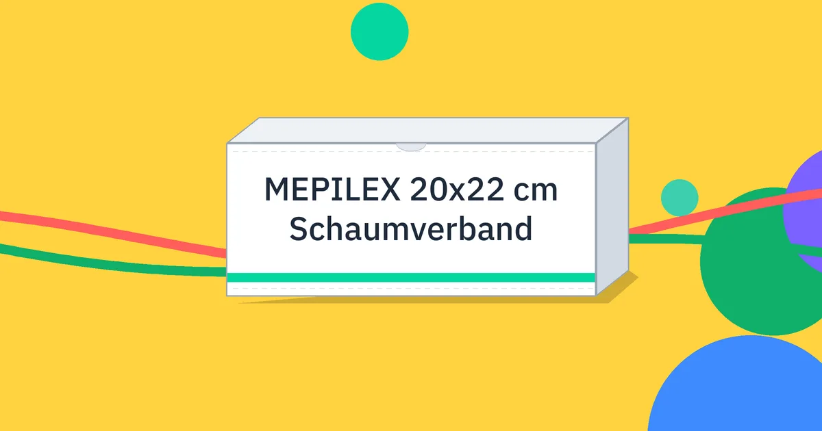 Symbolbild: Packung mit der Aufschrift MEPILEX 20x22 cm Schaumverband (PZN 02917719) – Verfügbarkeit und Bezug in Apotheken in Frankfurt am Main