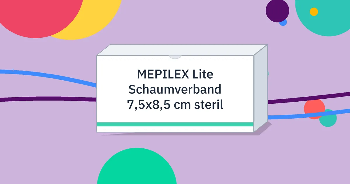 Symbolbild: Packung mit der Aufschrift MEPILEX Lite Schaumverband 7,5x8,5 cm steril (PZN 14335448) – Verfügbarkeit und Bezug in Apotheken in Frankfurt am Main