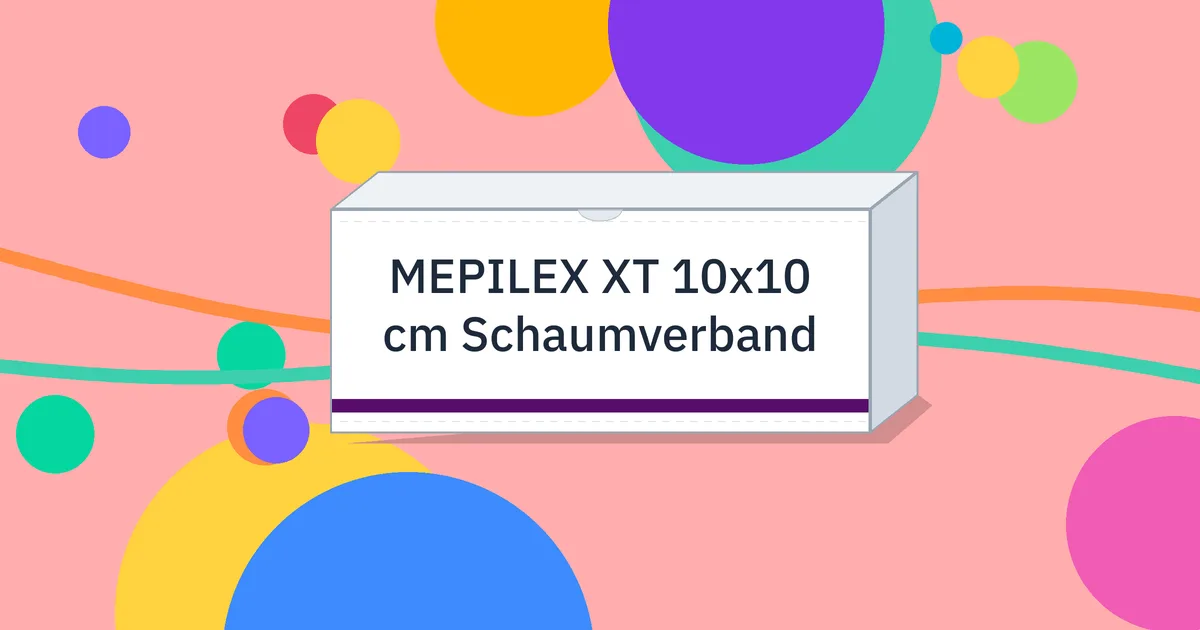 Symbolbild: Packung mit der Aufschrift MEPILEX XT 10x10 cm Schaumverband (PZN 13831777) – Verfügbarkeit und Bezug in Apotheken in Frankfurt am Main