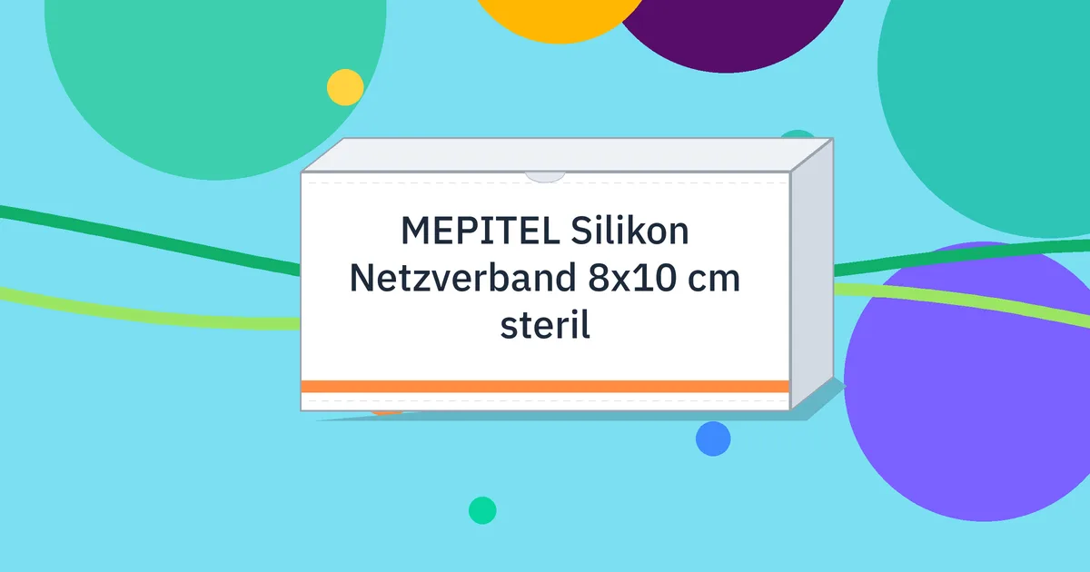Symbolbild: Packung mit der Aufschrift MEPITEL Silikon Netzverband 8x10 cm steril (PZN 17452404) – Verfügbarkeit und Bezug in Apotheken in Frankfurt am Main