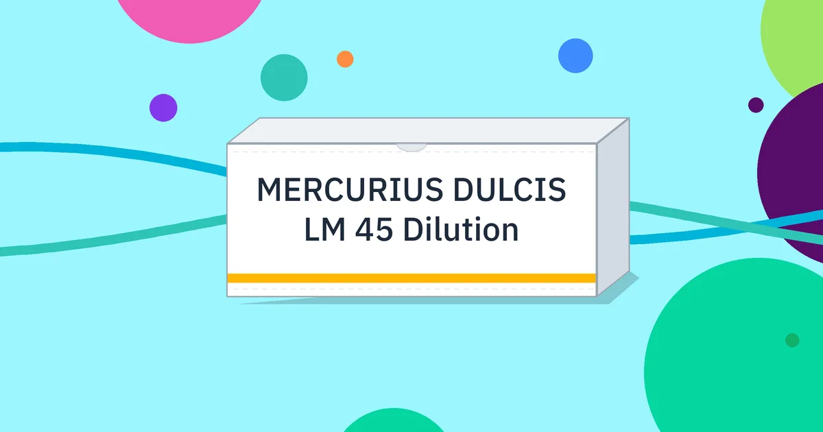 Symbolbild: Packung mit der Aufschrift MERCURIUS DULCIS LM 45 Dilution (PZN 12951597) – Verfügbarkeit und Bezug in Apotheken in Frankfurt am Main