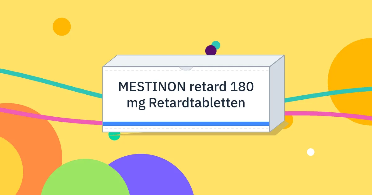 Symbolbild: Packung mit der Aufschrift MESTINON retard 180 mg Retardtabletten (PZN 14328690) – Verfügbarkeit und Bezug in Apotheken in Frankfurt am Main