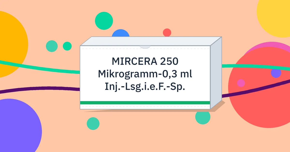 Symbolbild: Packung mit der Aufschrift MIRCERA 250 Mikrogramm-0,3 ml Inj.-Lsg.i.e.F.-Sp. (PZN 12412653) – Verfügbarkeit und Bezug in Apotheken in Frankfurt am Main
