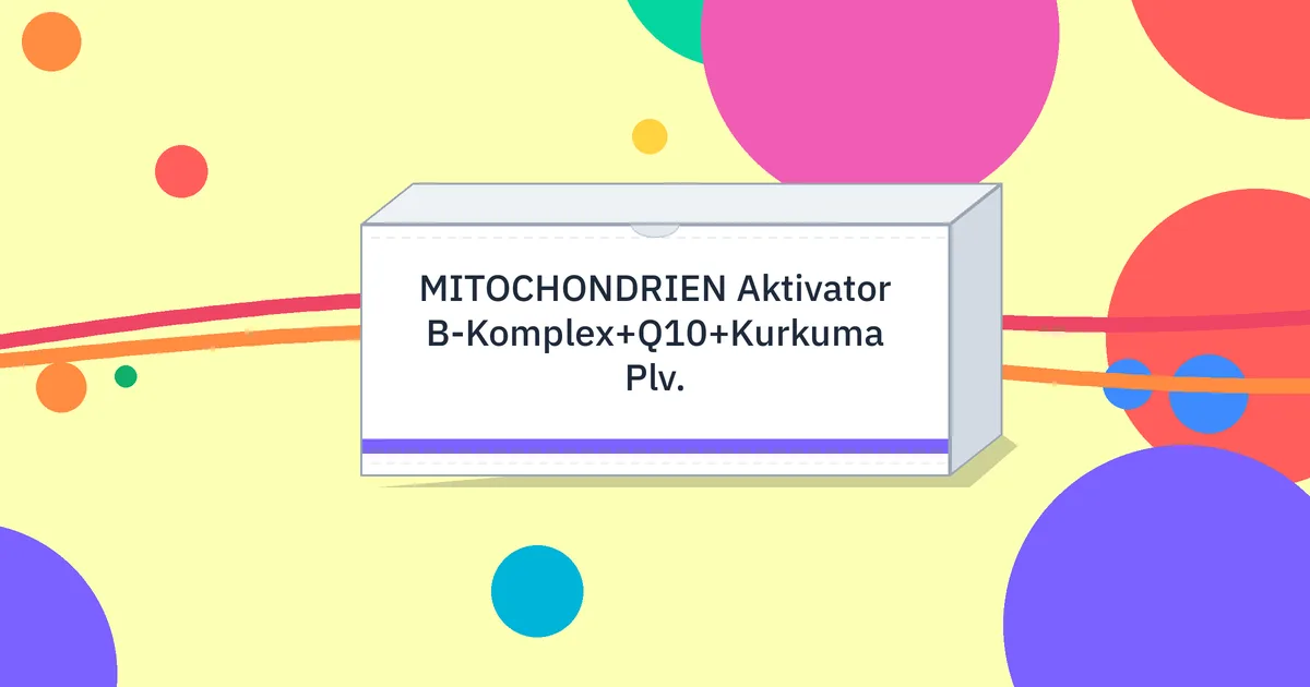 Symbolbild: Packung mit der Aufschrift MITOCHONDRIEN Aktivator B-Komplex+Q10+Kurkuma Plv. (PZN 20336558) – Verfügbarkeit und Bezug in Apotheken in Frankfurt am Main