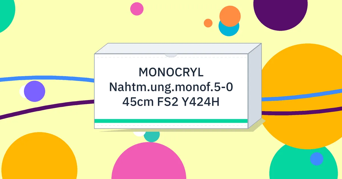 Symbolbild: Packung mit der Aufschrift MONOCRYL Nahtm.ung.monof.5-0 45cm FS2 Y424H (PZN 16786623) – Verfügbarkeit und Bezug in Apotheken in Frankfurt am Main