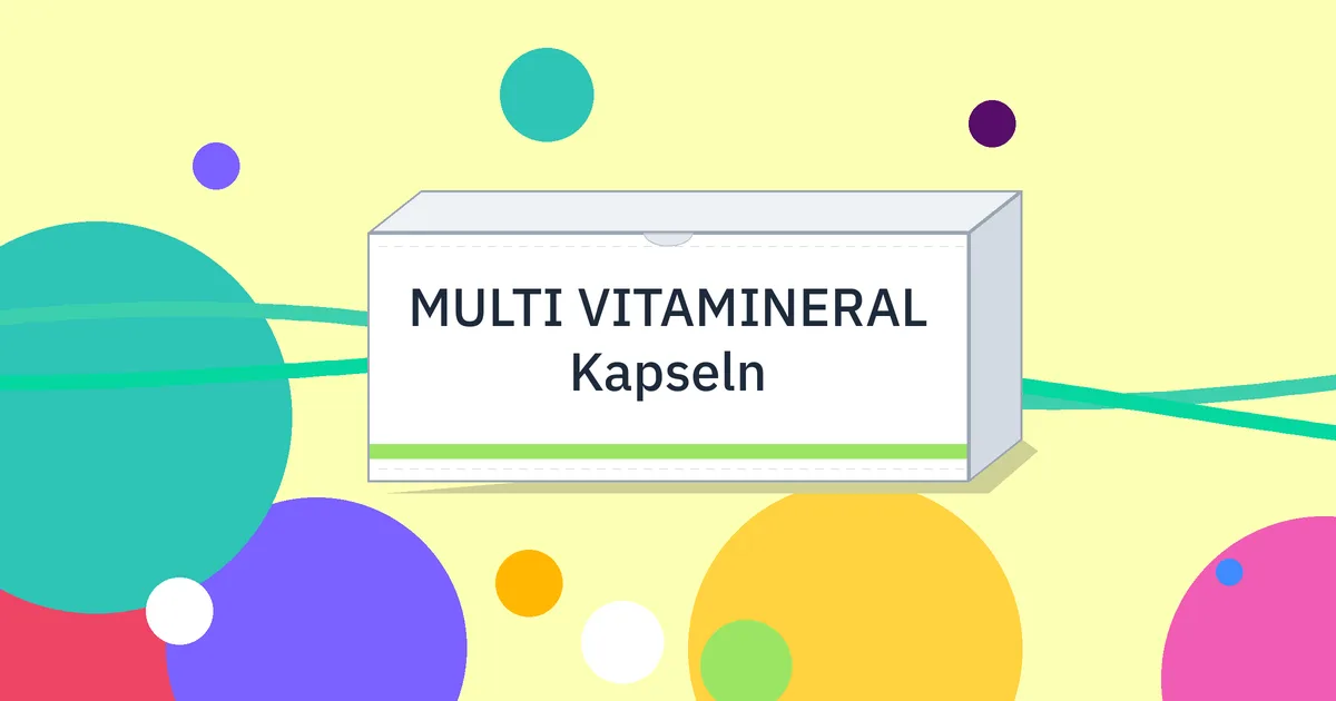 Symbolbild: Packung mit der Aufschrift MULTI VITAMINERAL Kapseln (PZN 18771123) – Verfügbarkeit und Bezug in Apotheken in Frankfurt am Main
