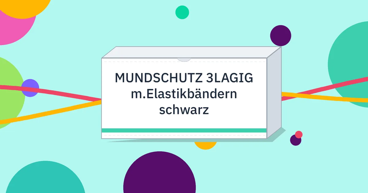 Symbolbild: Packung mit der Aufschrift MUNDSCHUTZ 3LAGIG m.Elastikbändern schwarz (PZN 17903485) – Verfügbarkeit und Bezug in Apotheken in Frankfurt am Main