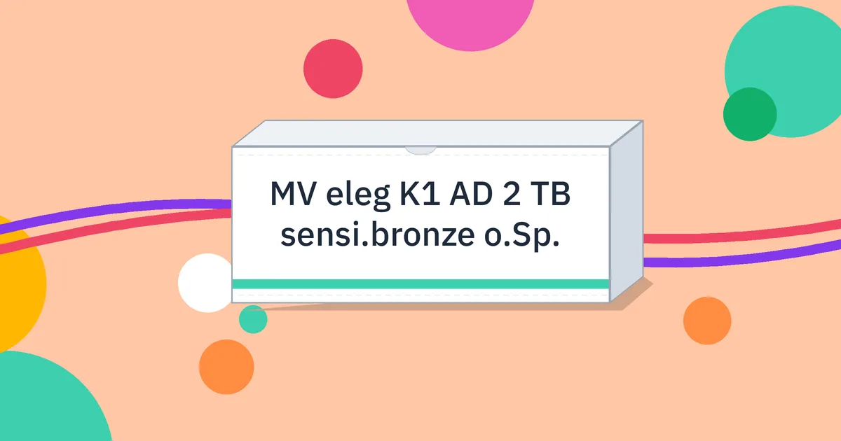 Symbolbild: Packung mit der Aufschrift MV eleg K1 AD 2 TB sensi.bronze o.Sp. (PZN 14704087) – Verfügbarkeit und Bezug in Apotheken in Frankfurt am Main
