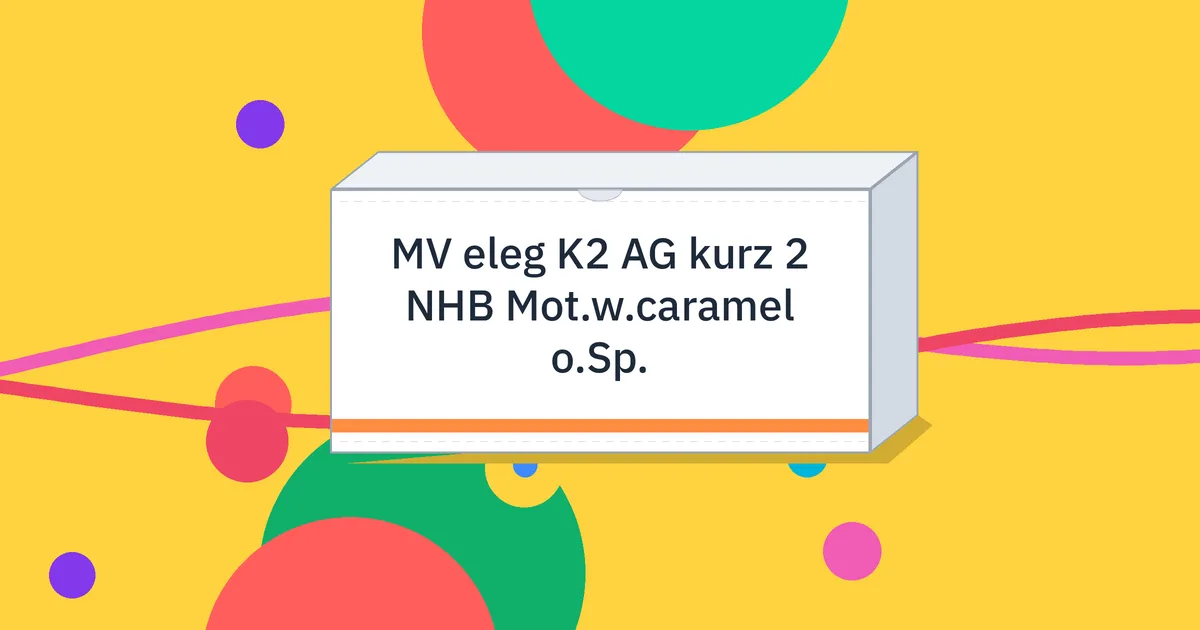 Symbolbild: Packung mit der Aufschrift MV eleg K2 AG kurz 2 NHB Mot.w.caramel o.Sp. (PZN 15713220) – Verfügbarkeit und Bezug in Apotheken in Frankfurt am Main
